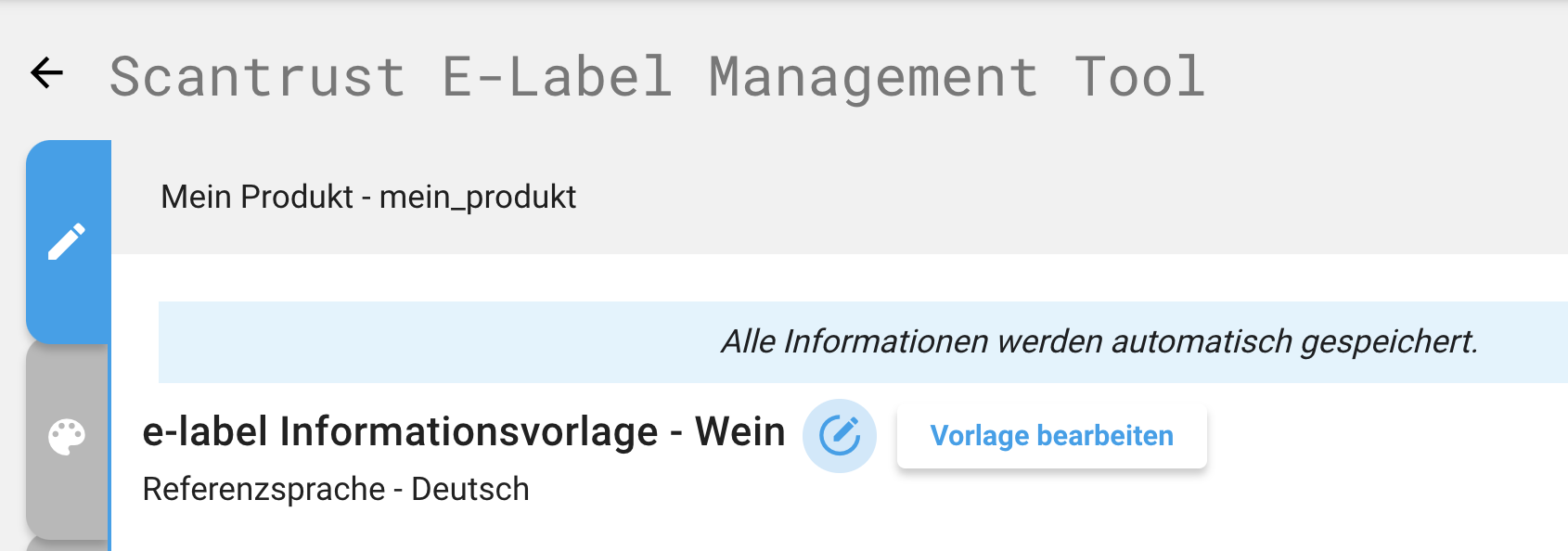 e-label – Vorlagen – So ändern Sie die e-label-Vorlage – ScanTrust Help Center