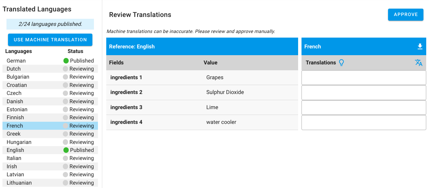 e-label - Editor - Translations - Managing e-label Translations - Enterprise – Scantrust Help Center