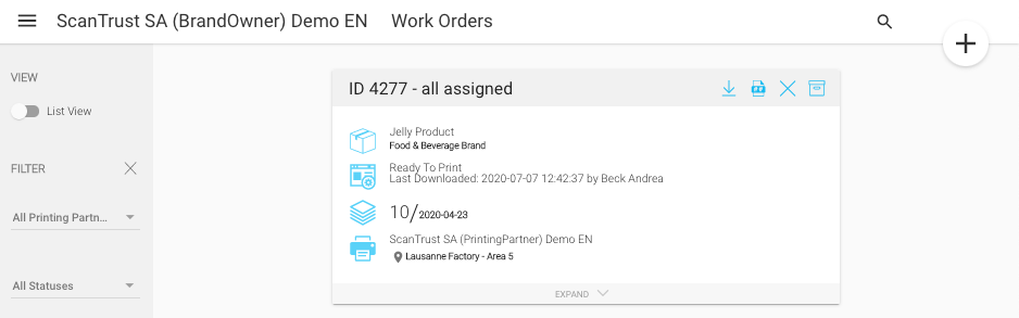 Erstellen eines Arbeitsauftrags – ScanTrust Help Center